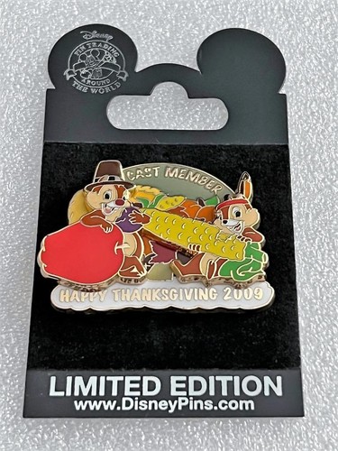 Disney Chip and Dale Happy Thanksgiving 2009 Cast Member LE 1500 Pin | eBay