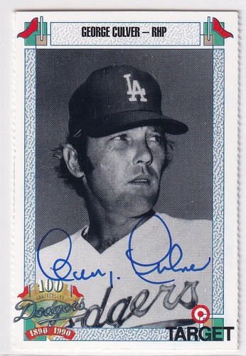 George Culver 1990 Target Los Angeles Dodgers SIGNED CARD AUTOGRAPHED ...