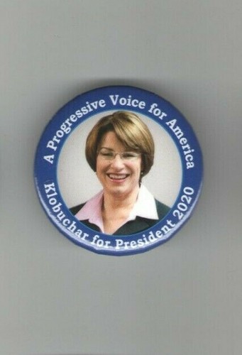 2020 pin AMY KLOBUCHAR pinback President Campaign PROGRESSIVE VOICE for ...