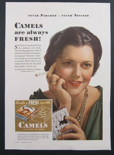 Vintage 1932 Camel Cigarette Pretty Flapper Girl Playing Cards Color ...