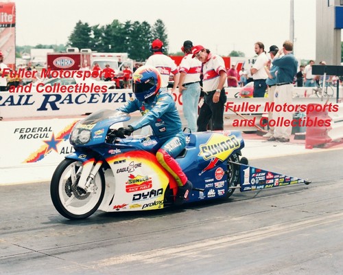 DAVE SCHULTZ SUNOCO 1997 SUZUKI GSX-R NHRA PRO STOCK BIKE 8X10 PHOTO ...