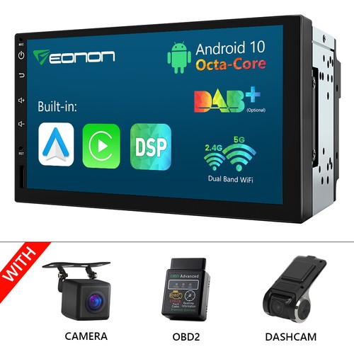 CAM+DVR+OBD+Q04SE Double 2Din Car Stereo Carplay Android 10 8-Core 7 ...