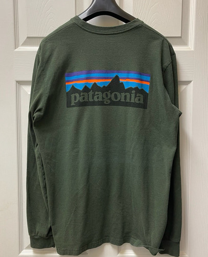 Patagonia Men's MED L/S Green Responsibili-Tee Logo Badge Graphic ...