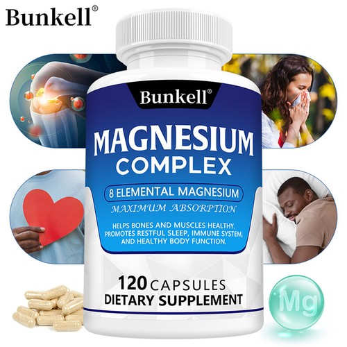 Magnesium Complex Supplement 8 Elemental Magnesium 1000mg - Maximum ...