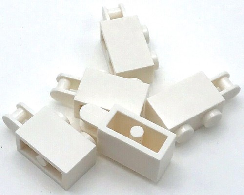 Lego 5 New White Bricks Modified 1 x 2 with Handle on End - Bar Inset ...