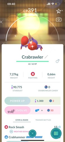 - Pokémon Shiny Crabrawler - P T C - 80k stardust - Please see ...