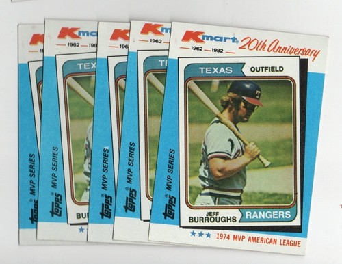 JEFF BURROUGHS TEXAS RANGERS 1982 Topps Kmart MVP 20th Anniversary 5X ...