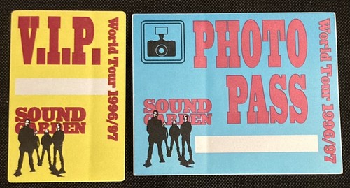 SOUNDGARDEN 1996/97 World Tour Cloth Passes - Set of 2 - Chris Cornell ...