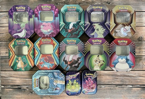 Pokemon EMPTY Tin Collectors Lot x13 Gyarados Snorlax Gardevoir ...