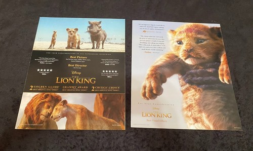 THE LION KING 2019 two Oscar ads with Pumbaa, Timon, Simba as babies ...