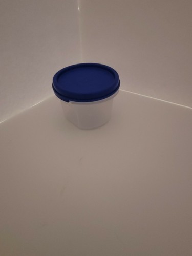 Tupperware Modular Mates Round 1 Container Clear base w/ Blue Lid Used ...