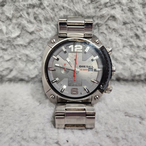 Diesel Overflow DZ4298 Mens Silver Stainless Steel Analog Dial Quartz ...