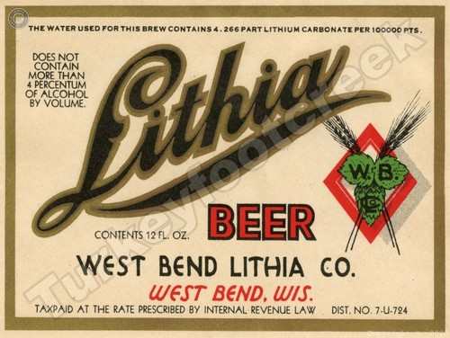 Lithia Beer Label 9" x 12" Metal Sign | eBay