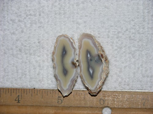 Laguna agate geode pair cut and polished Mexico 1/2 x 1 1/2 inch H2 | eBay