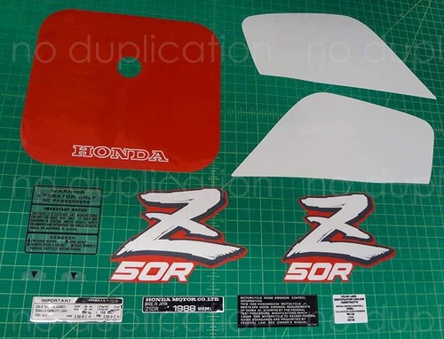 1988 Honda Z50 Z50R 12pc Decal Kit Stickers MX Graphic Mini Bike 88 ...