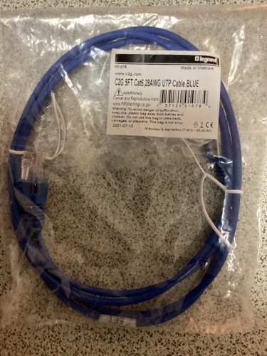 C2G 5ft Cat6 Blue 28Awg Slim patch Cable #01078 | eBay