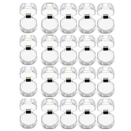 20pcs Plastic Crystal Ring Box Earring Storage Display Case Organizer ...