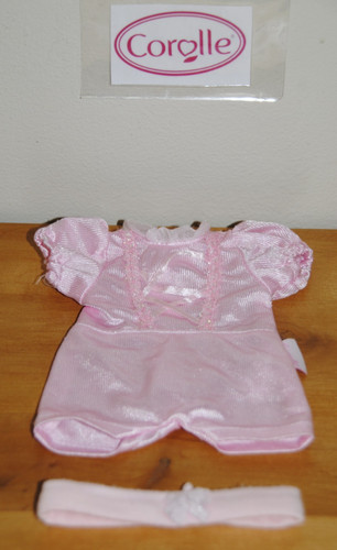 🤡Vetement COROLLE 30 Cm Combinaison Courte Satin Rose + Bandeau Poupon ...