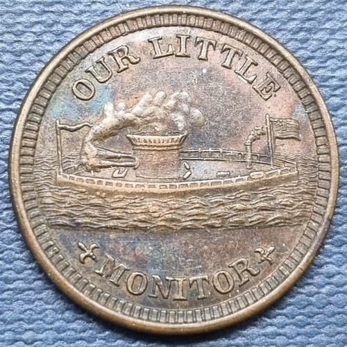 Civil War Token Our Little Monitor - 1863 Anchor Ship Navy Cannons ...