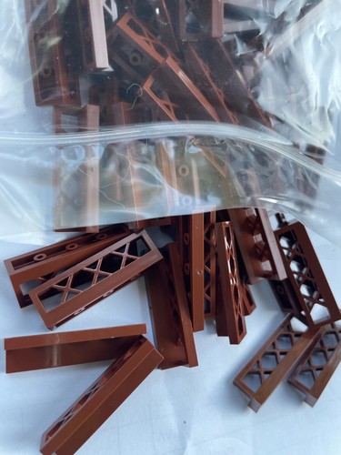 LEGO- NEW-#3633-REDDISH BROWN 1 x 4 x 1 FENCE-5 PIECES | eBay