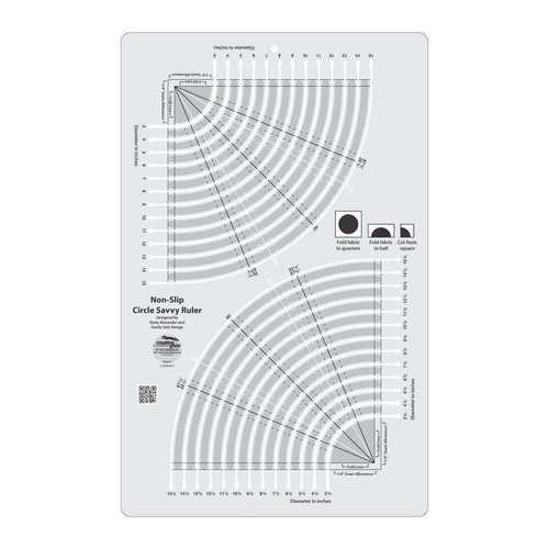 Creative Grids Circle Savvy 11-3/4-Inch x 18-1/2-Inch Quilt Ruler ...