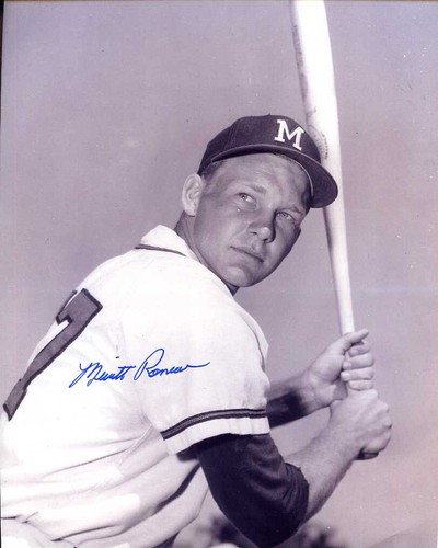 Merritt Ranew (D.) w/Milwaukee Braves- signed 8x10 photo INPERSON w/COA ...