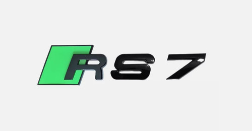 For RS7 Black & Green 3D Rear Trunk Emblem Logo Sticker For Audi RS7 ...