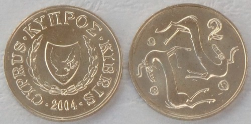 Cipro/Cyprus 2 Cent Moneta IN Corso 2004 Capre Km#54.3 non circolato | eBay