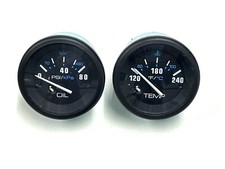 TELEFLEX VEE THREE ECLIPSE BOAT~MARINE 2 GAUGE SET~80 PSI OIL & ENG ...