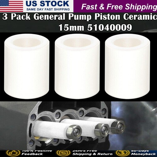 3x General Pump Piston Ceramic 15mm 51040009 For TP Pumps TP2520 TP2526 ...