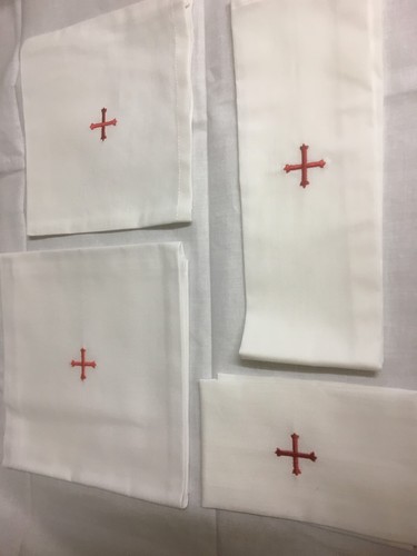 Church Linens, High Quality Altar Linens 100% Cotton RED or WHITE cross ...