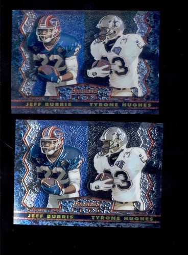 1994 SC JEFF BURRIS TYRONE HUGHES Bills Bowman's Best Insert Card ...