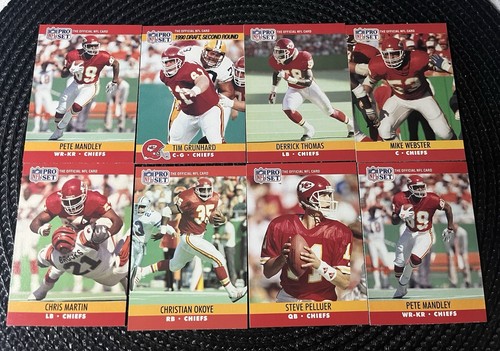 Vintage NFL 1990 Chiefs Trading Cards Lot Of 8 #12 football collectible ...