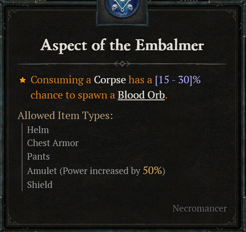 DIABLO 4 Season 7 S7⭐Codex Perfect Roll Aspect of the Embalmer | eBay