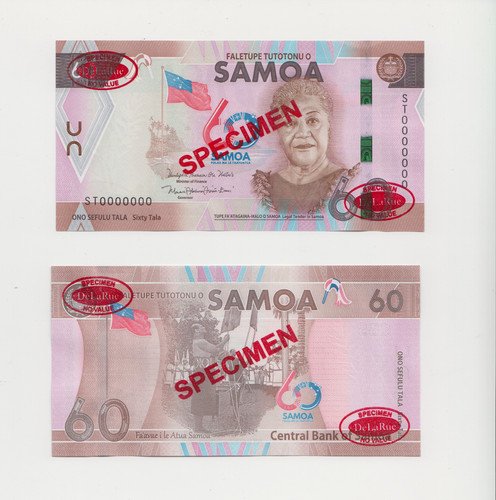 SPECIMEN: SAMOA 60 Tala Banknote P-New - 2023 Series UNC | eBay