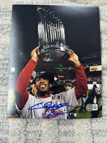 JIMMY ROLLINS PHILLES 08 WS SIGNED PHOTO BECKETT AUTHENTICATED | eBay