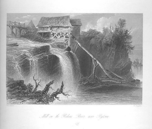 LUMBER MILL RIDEAU BYTOWN FALLS Engraving Canada Antique Art Print [Inv ...