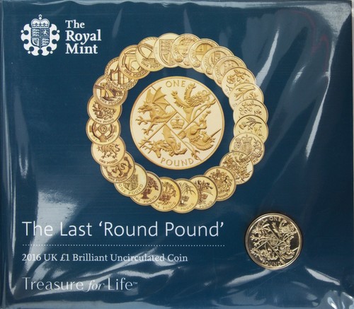 2016 £1 - LAST ROUND POUND - BRILLIANT UNCIRCULATED - BU ONE POUND COIN ...