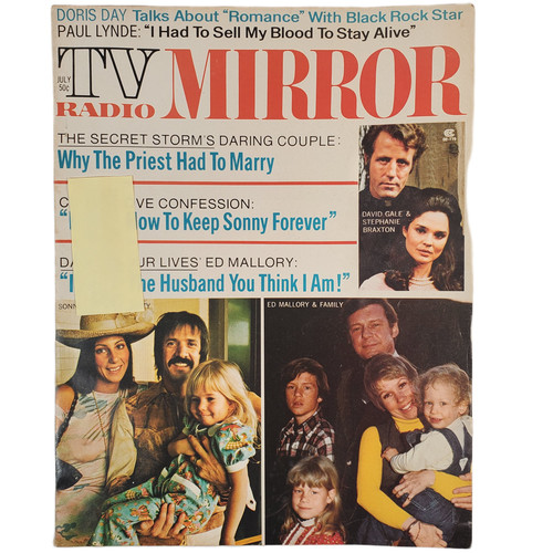 Vtg TV Radio Mirror Magazine July 1973. Sony & Cher, Doris Day, Flip ...