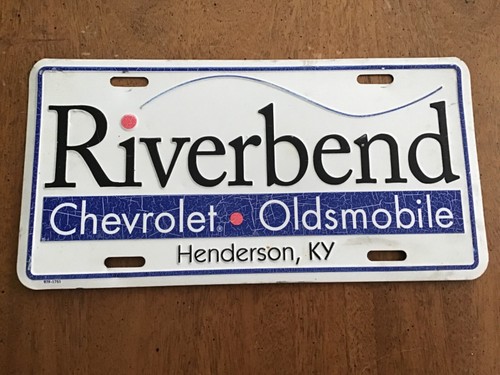 Riverbend Chevy Olds License Plate dealership Booster vintage Kentucky ...