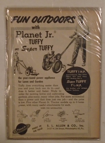 S.L. Allen & Co., Philadelphia PA advertisement for Planet Jr. Tuffy ...