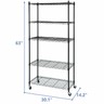 5-Tier Storage Wire Unit Rack Large Space Shelves Rolling with 4 Wheels ...