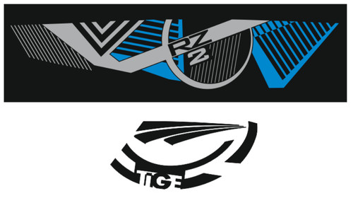 BOAT GRAPHICS TIGE RZ2 DECAL KIT STICKER SET SKI SLV/BL/BK | eBay
