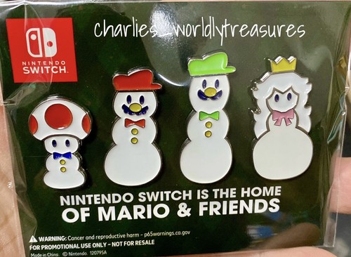 Mario and Friends Snowmen Holiday Pin Set Exclusive Pin Set Christmas ...