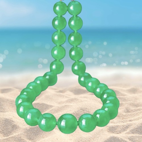 Empress Koo, Natural Burmese Ice Jade Bead Necklace, Jadeite, Emerald ...