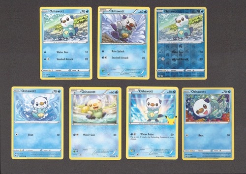 Oshawott Pokemon Card Collection Set of 7 English Cards Lot Bundle Cute ...