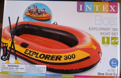 Intex Explorer 300 3Person Inflatable Boat Set with 2 Oars and High ...