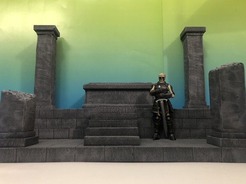 1:12 Scale Large Stone Pillar Coffin Crypt Diorama Action Figure Mythic ...