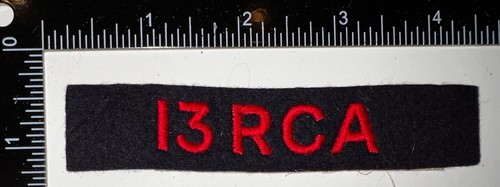 WWII 13th Royal Canadian Artillery RCA Cloth Patch Flash Formation Sign ...