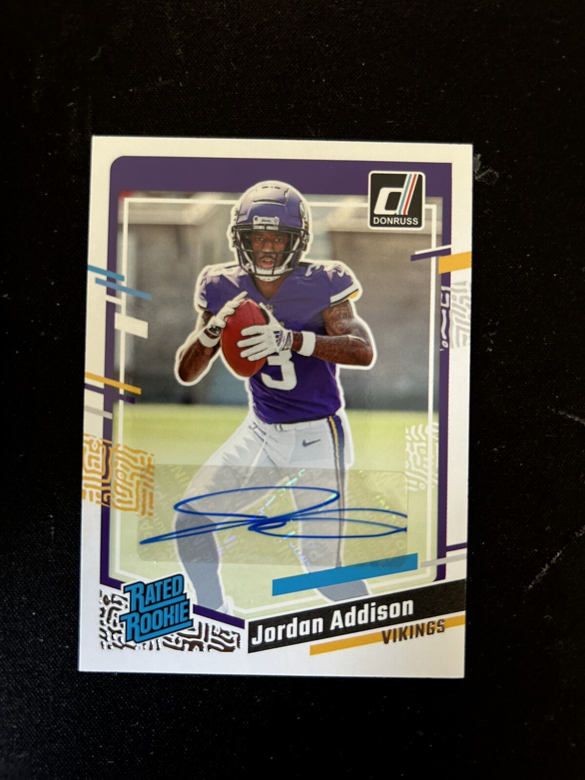 Jordan Addison 2023 Donruss #368 Rated Rookie Autographs Price Guide ...